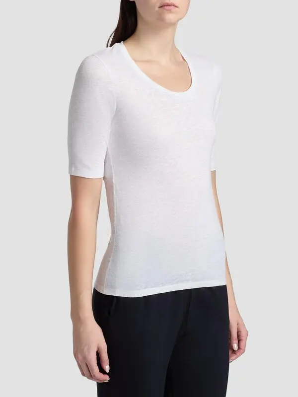 Majestic Filatures Scoopneck Stretch Linen Top