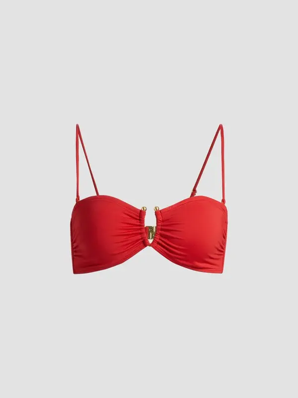 NILI LOTAN Bandeau Bikini Top - Red