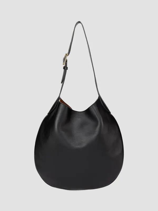 NILI LOTAN Jagger Leather Shoulder Bag - Black