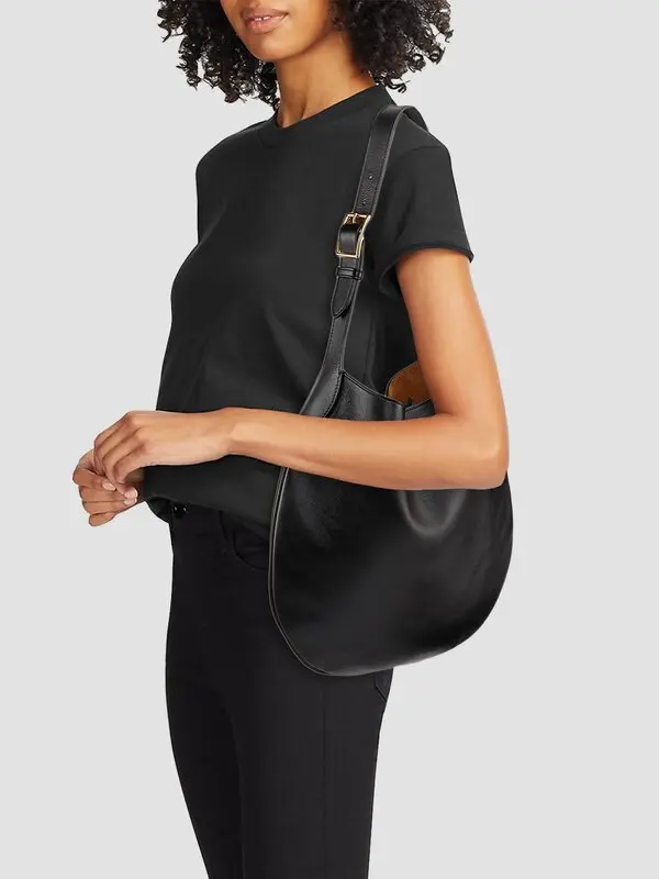 NILI LOTAN Jagger Leather Shoulder Bag - Black