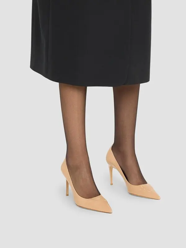 STUART WEITZMAN Power 85 75mm Patent Leather Pumps - Beige