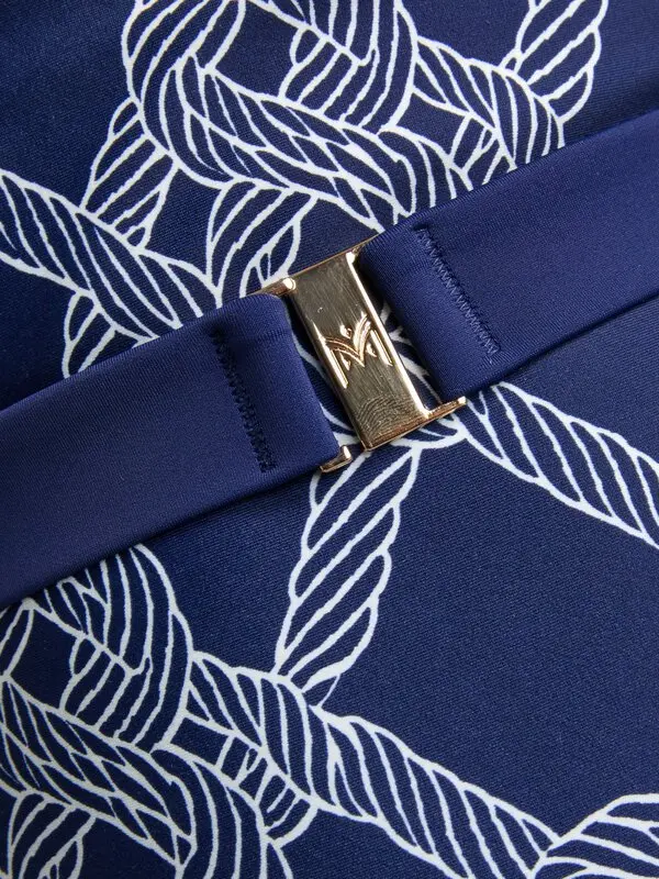 MILLY Rope-print Belted One-piece Swimsuit