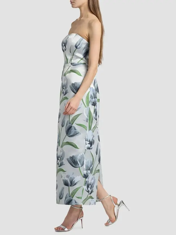 MILLY Orion Tulip Jacquard Strapless Gown