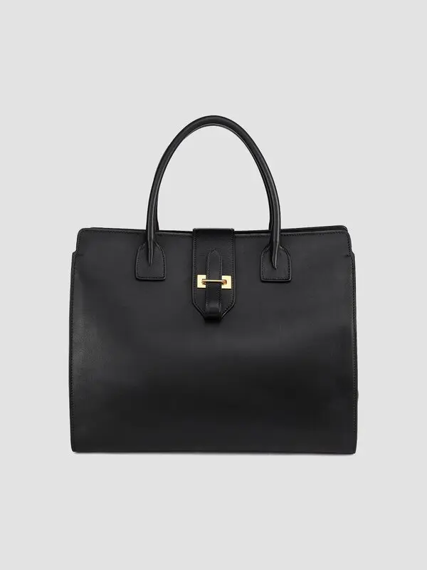 NILI LOTAN Lou Leather Top Handle Bag - Black
