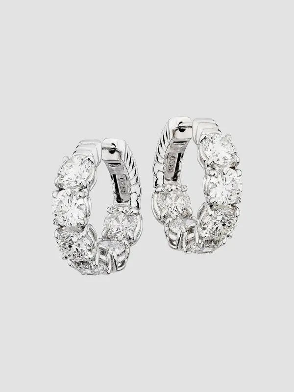 DIAMONDS AT SAKS FIFTH AVENUE 5.80 Tcw Diamond Huggie Earrings - Platinum