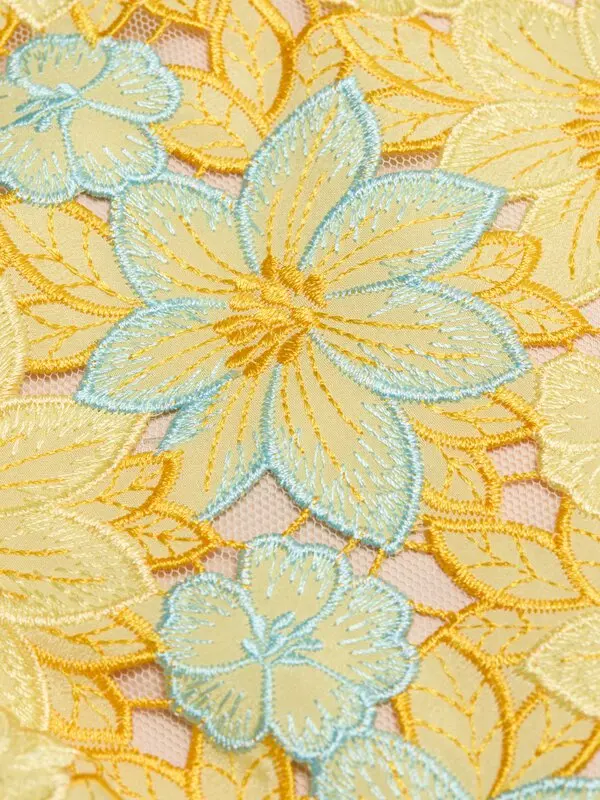 MILLY Alina Lace Sleeveless Top - Yellow Multi