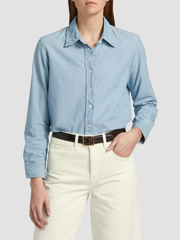 NILI LOTAN Monti Denim Button-front Shirt