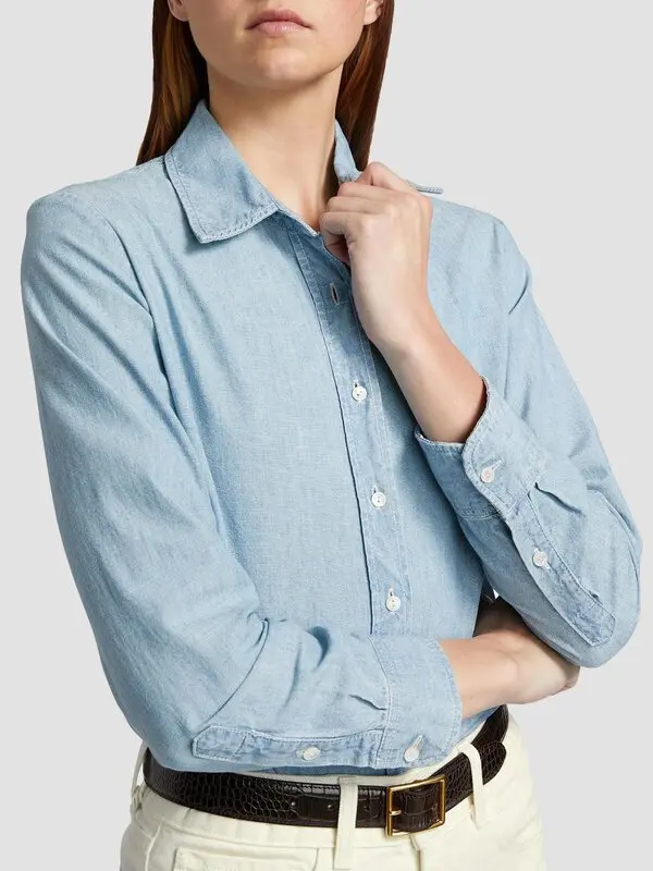 NILI LOTAN Monti Denim Button-front Shirt