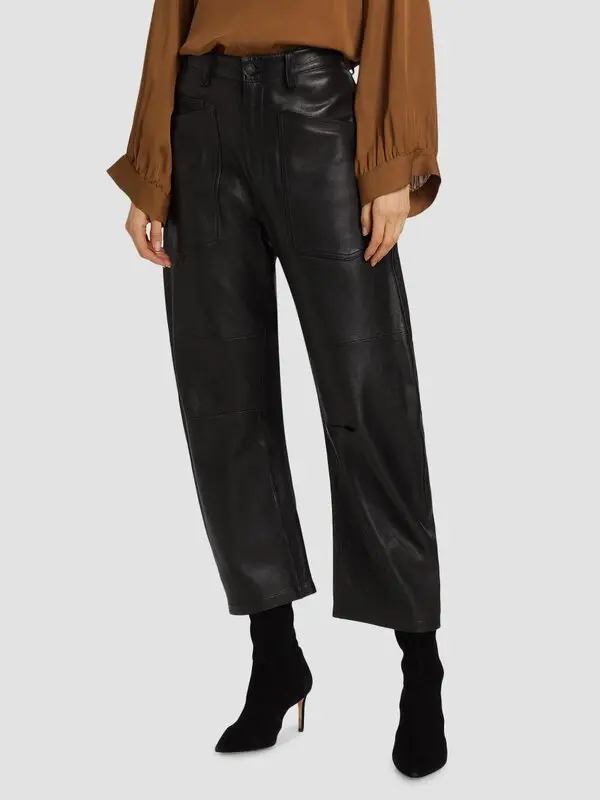 NILI LOTAN Shon Leather Pants - Black