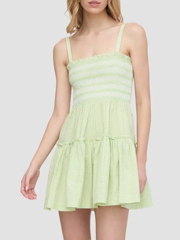 Hill House Home The Seraphina Mini Nap Dress - Lime Gingham