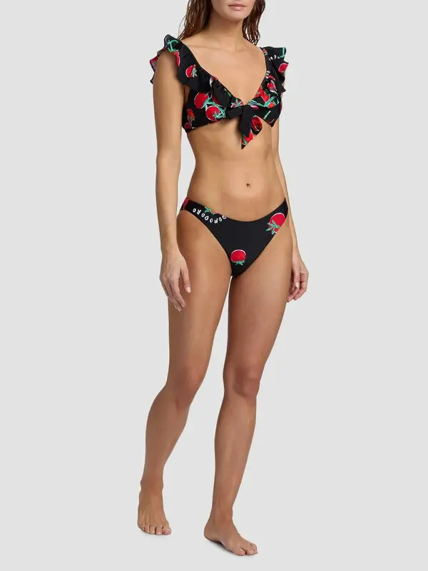 MILLY Pomodoro Ruffle Bikini Top - Multi