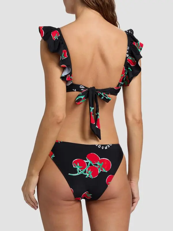 MILLY Pomodoro Ruffle Bikini Top - Multi