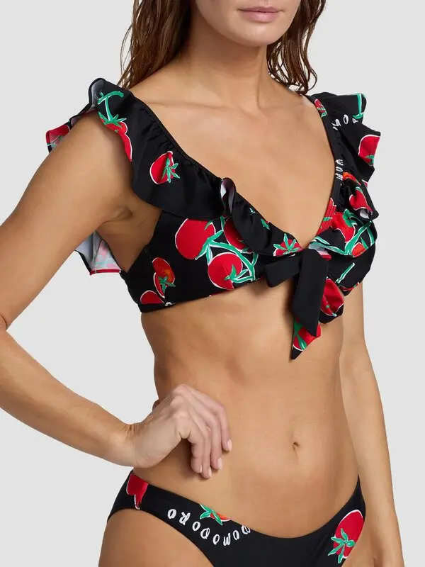 MILLY Pomodoro Ruffle Bikini Top - Multi
