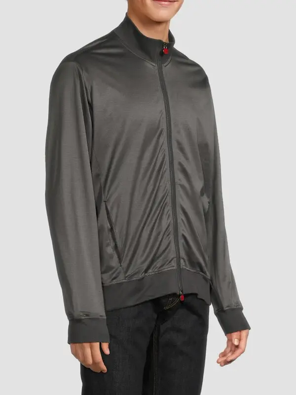 Kiton Shiny Jersey Swim Jacket - Grey