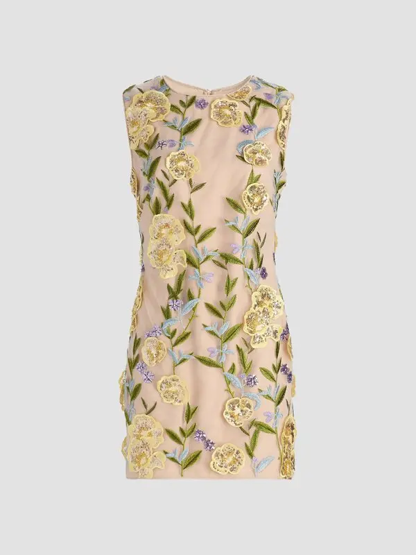 MILLY Ivette Sequin-embroidered Minidress