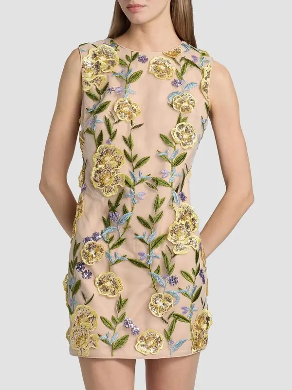MILLY Ivette Sequin-embroidered Minidress
