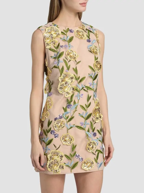 MILLY Ivette Sequin-embroidered Minidress