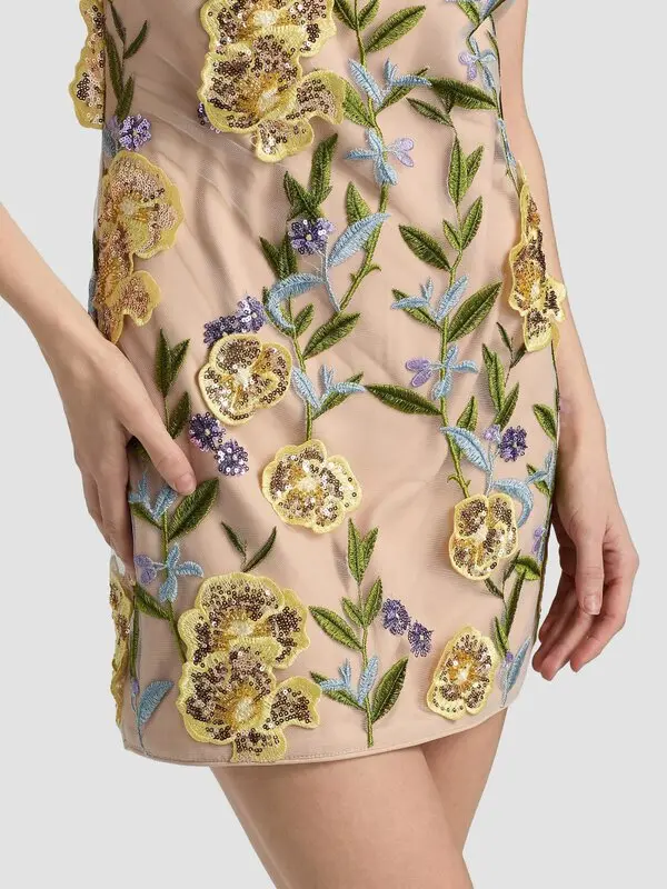 MILLY Ivette Sequin-embroidered Minidress