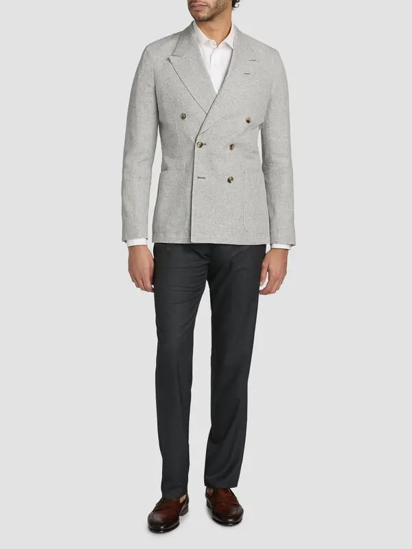 Paul Smith Linen-silk-wool Double-breasted Blazer
