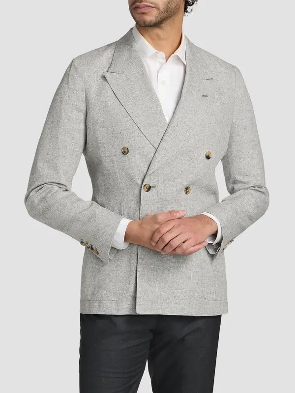 Paul Smith Linen-silk-wool Double-breasted Blazer