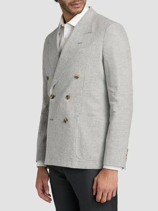 Paul Smith Linen-silk-wool Double-breasted Blazer