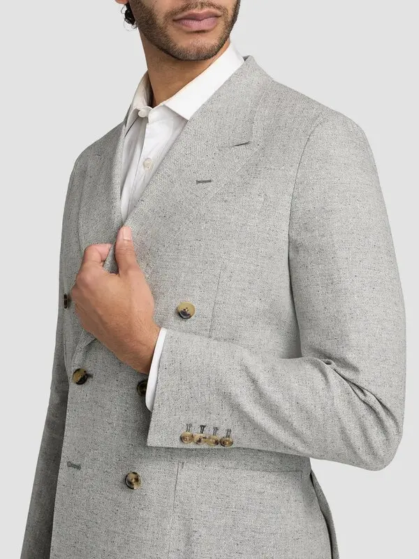 Paul Smith Linen-silk-wool Double-breasted Blazer