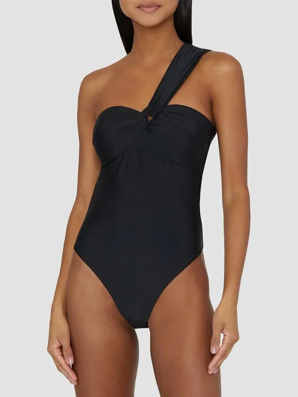 MILLY Betsy Draped Bandeau One-piece Swimsuit