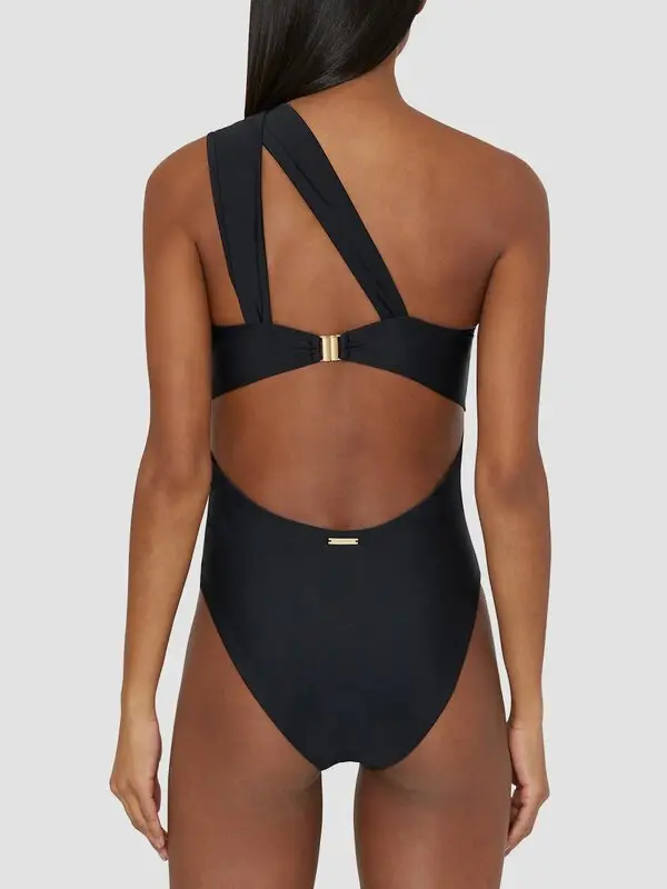MILLY Betsy Draped Bandeau One-piece Swimsuit
