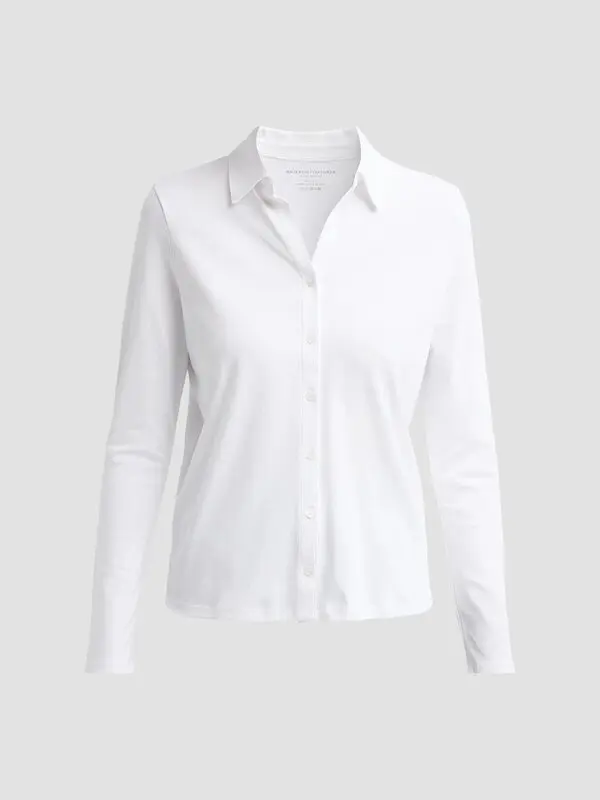 Majestic Filatures Supima Cotton Button-front Shirt - Blanc