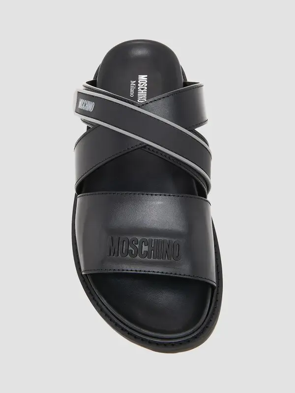 Moschino Leather Open-toe Mules