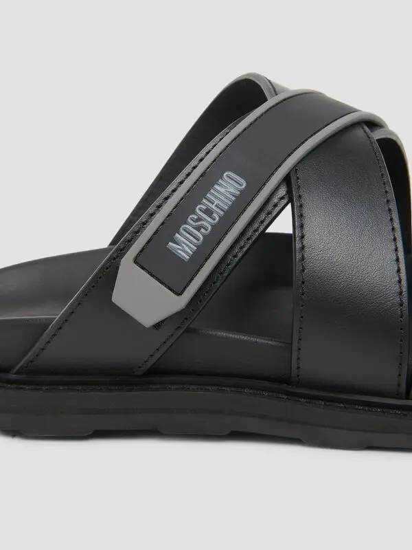 Moschino Leather Open-toe Mules