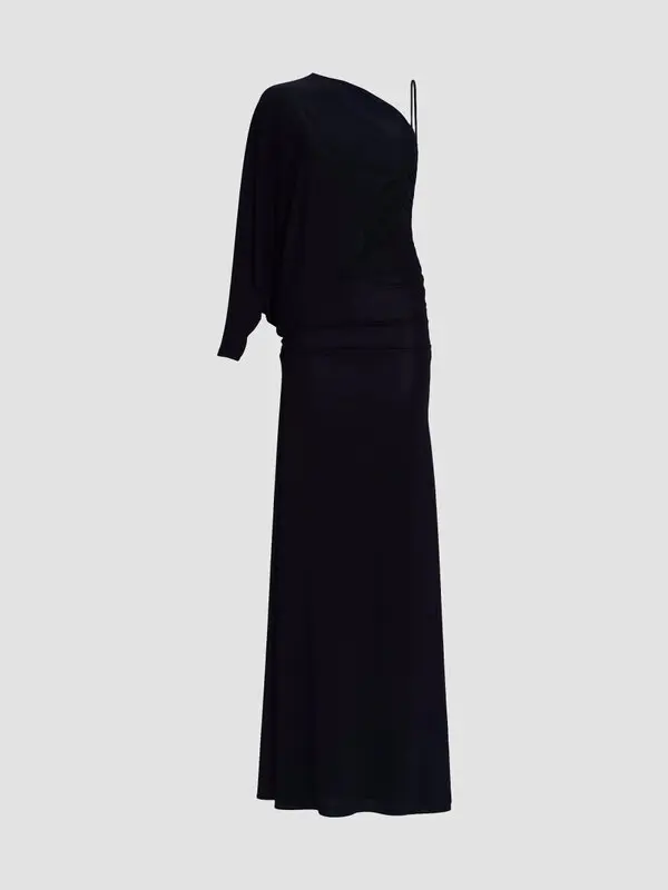 Silvia Tcherassi Shiri Jersey One-shoulder Gown - Black