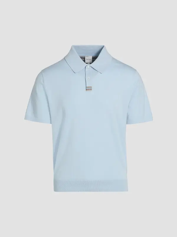 Paul Smith Knit Cotton Polo Shirt - Light Blue