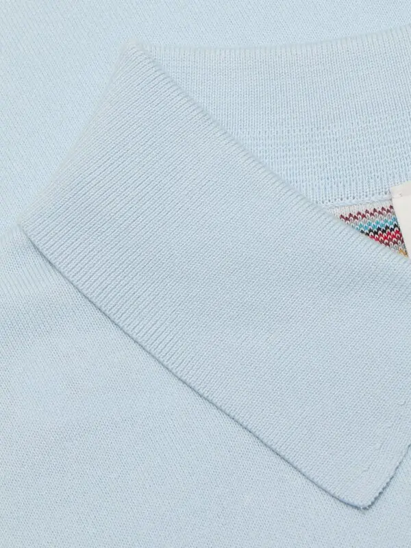 Paul Smith Knit Cotton Polo Shirt - Light Blue