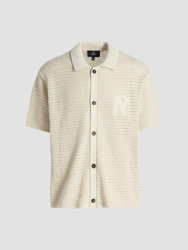 REPRESENT Pico Open-knit Cotton-blend Shirt