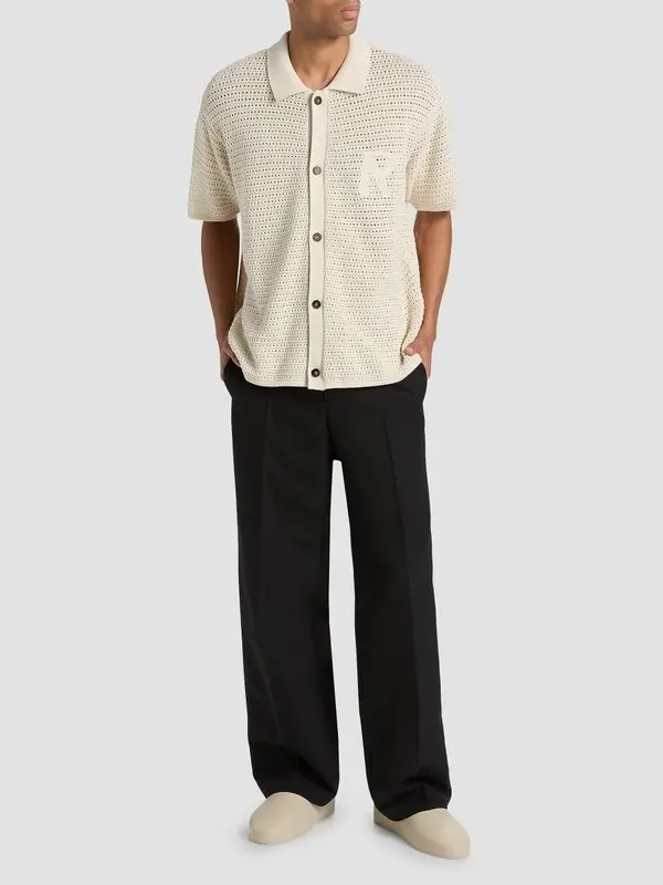 REPRESENT Pico Open-knit Cotton-blend Shirt