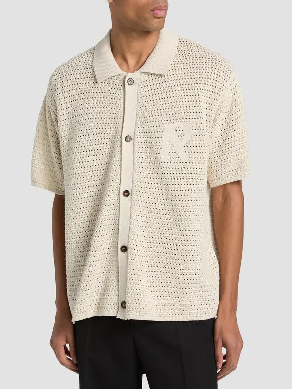 REPRESENT Pico Open-knit Cotton-blend Shirt