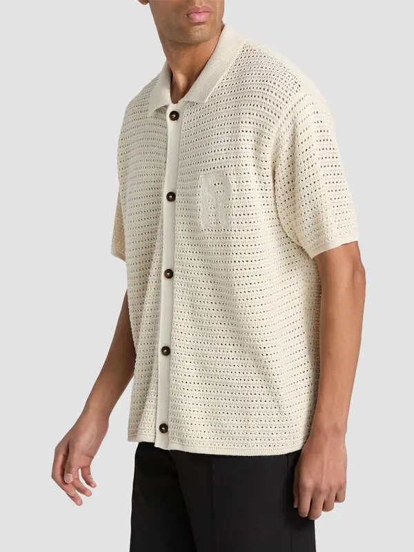 REPRESENT Pico Open-knit Cotton-blend Shirt
