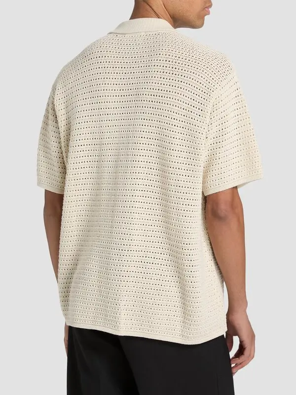 REPRESENT Pico Open-knit Cotton-blend Shirt