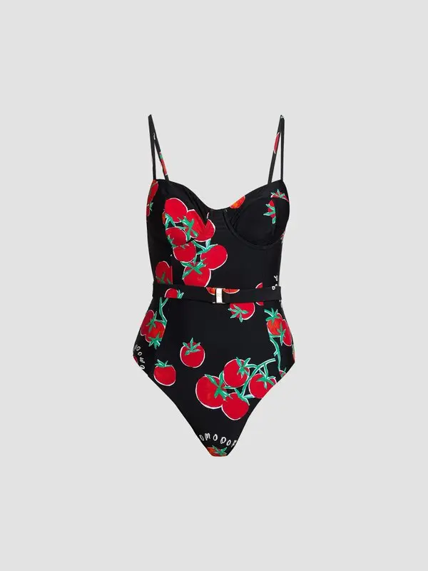 MILLY Pomodoro Belted One-piece Swimsuit