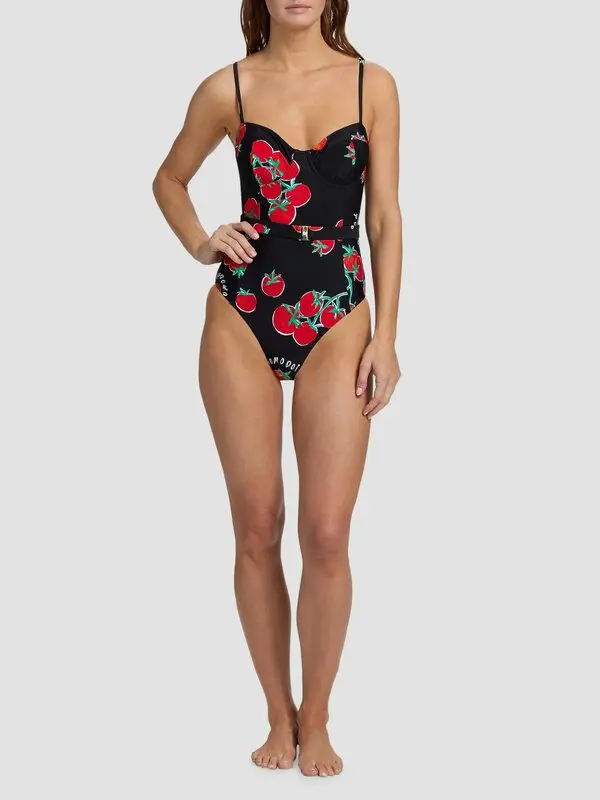 MILLY Pomodoro Belted One-piece Swimsuit