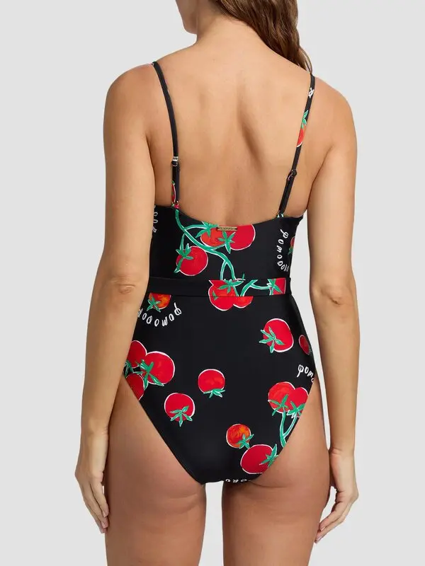 MILLY Pomodoro Belted One-piece Swimsuit