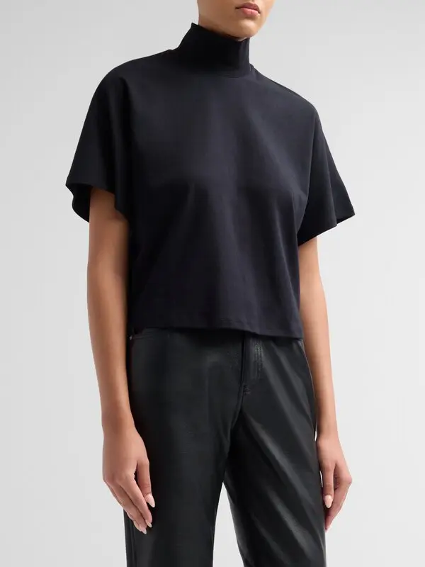 Majestic Filatures Supima Cotton Mock Turtleneck Top