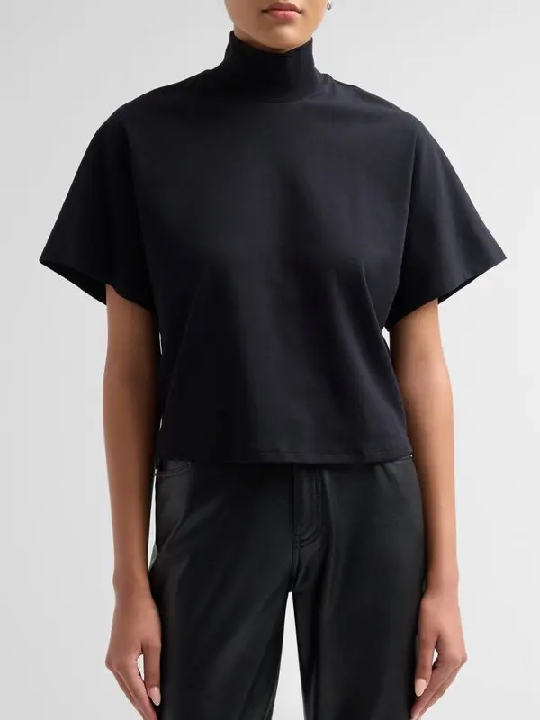 Majestic Filatures Supima Cotton Mock Turtleneck Top