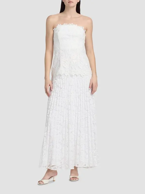 MILLY Norelle Lace Strapless Maxi Dress