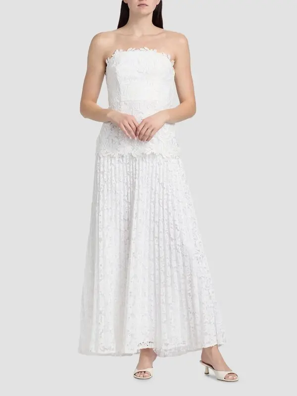 MILLY Norelle Lace Strapless Maxi Dress