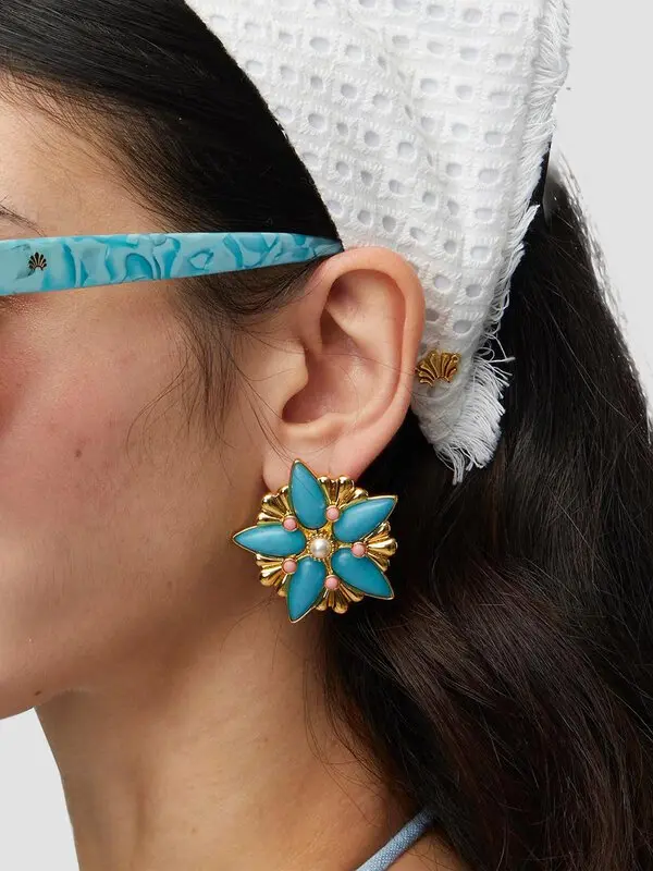 Lele Sadoughi Astra 14k-gold-plated, Turquoise & Imitation Pearl Drop Earrings
