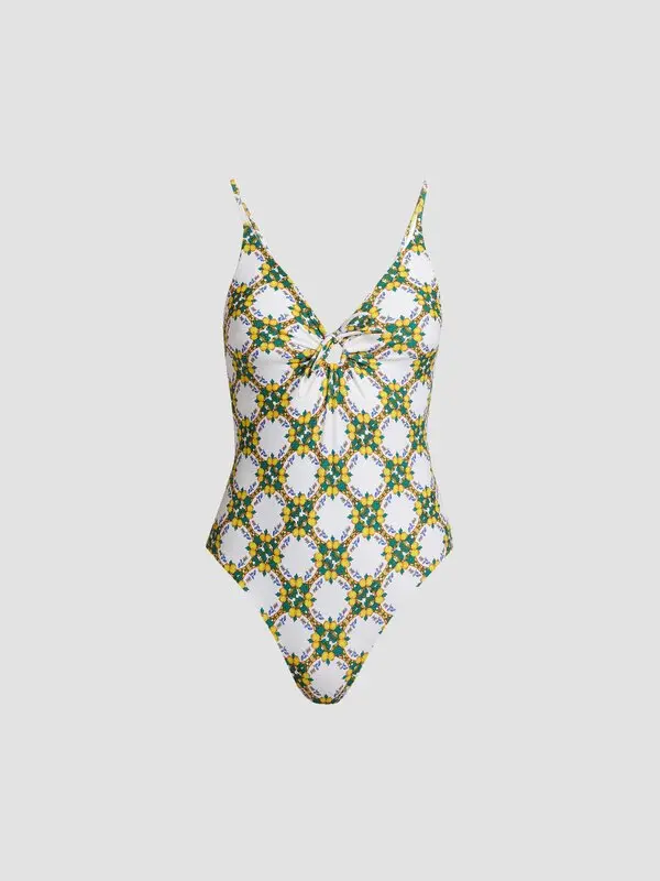 MILLY Lemon Tile Ring One-piece Swimsuit