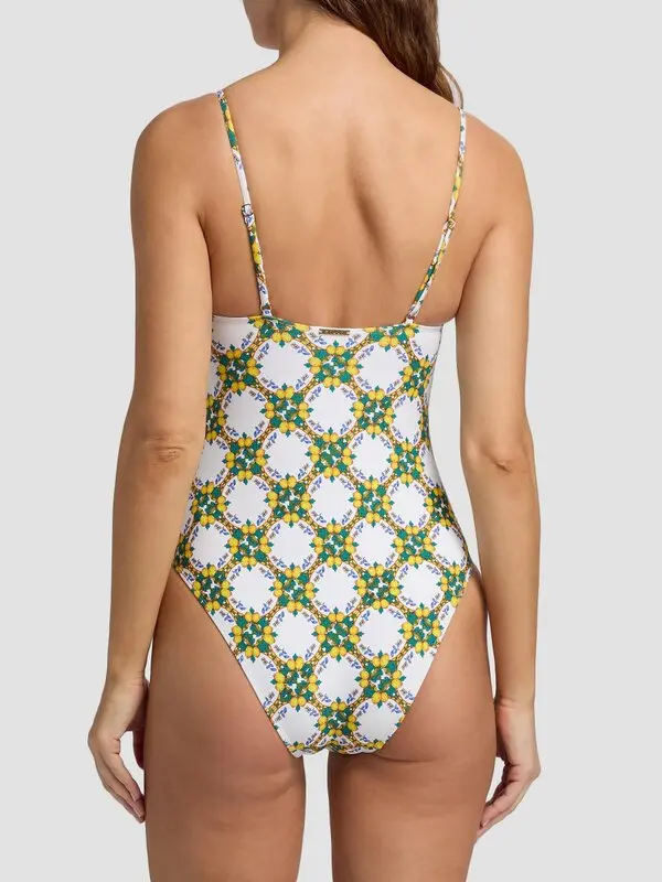 MILLY Lemon Tile Ring One-piece Swimsuit