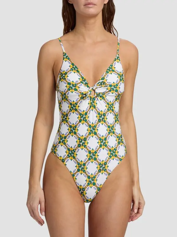 MILLY Lemon Tile Ring One-piece Swimsuit